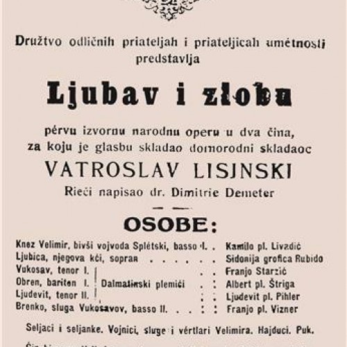 Na današnji dan Sidonija Rubido Erdödy i Alberto Ognjan Štriga igrali na praizvedbi prve ...