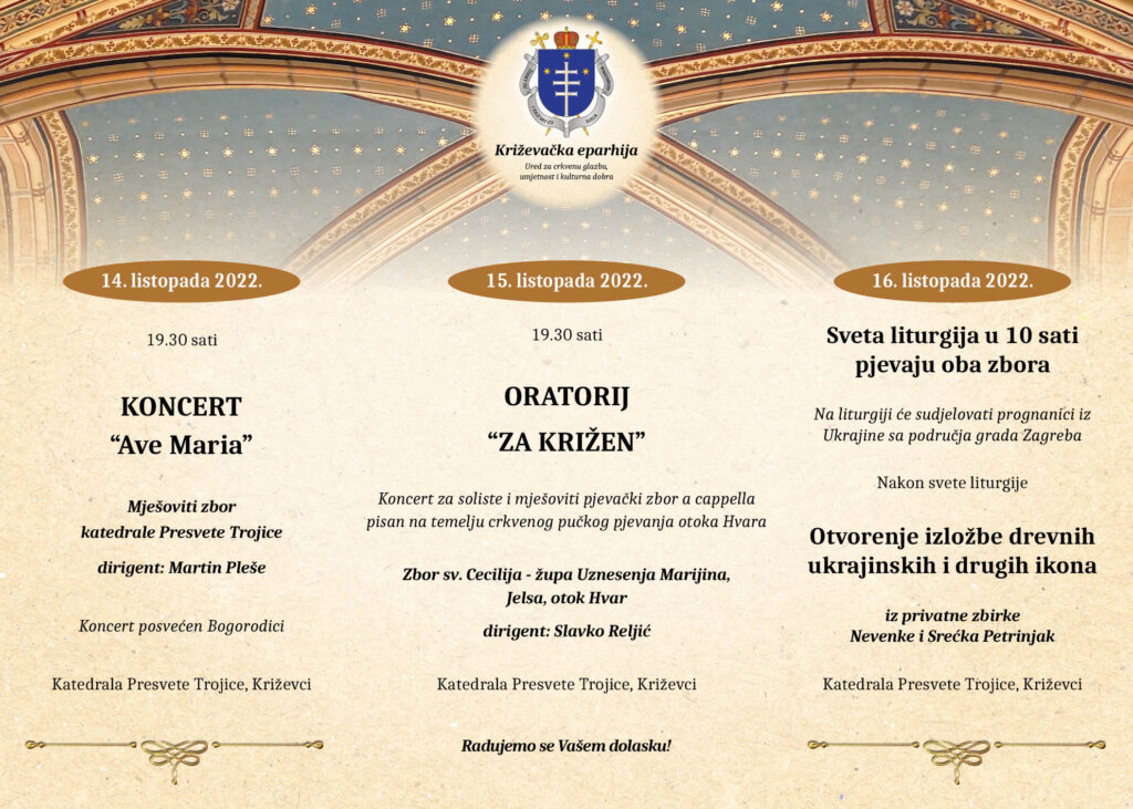 Kulturno – umjetnički triptih za vikend u križevačkoj katedrali ...